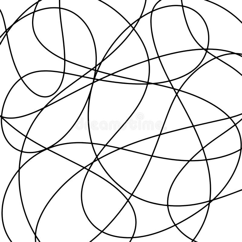 Scattered Geometric Line Shapes. Hand Drawn Doodle Elements. Abstract ...