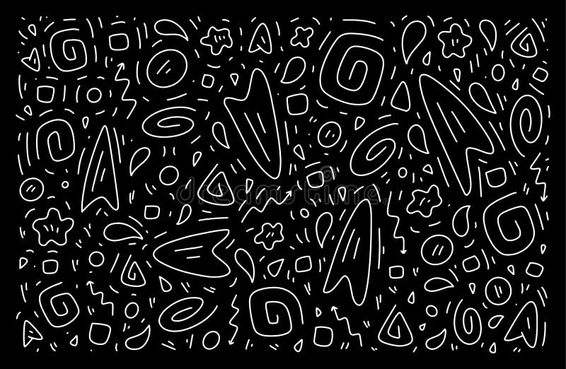 Scattered Geometric Line Shapes. Hand Drawn Doodle Elements. Abstract ...