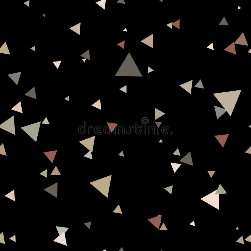 Scattered Geometric Pattern with Triangles, Black Vector Background ...