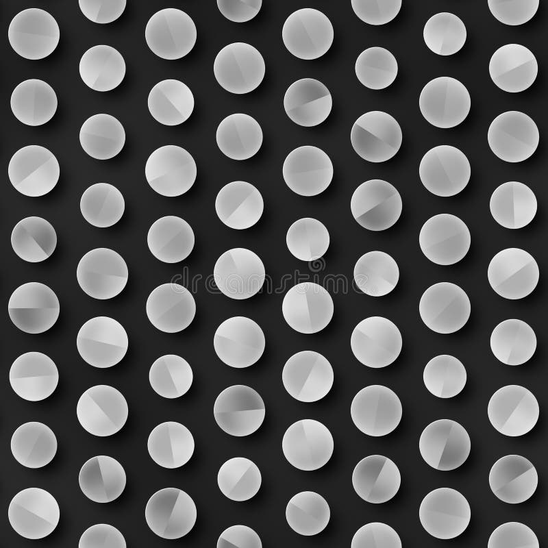 Scattered Geometric Shaded Shapes. Abstract Seamless Monochrome Pattern ...