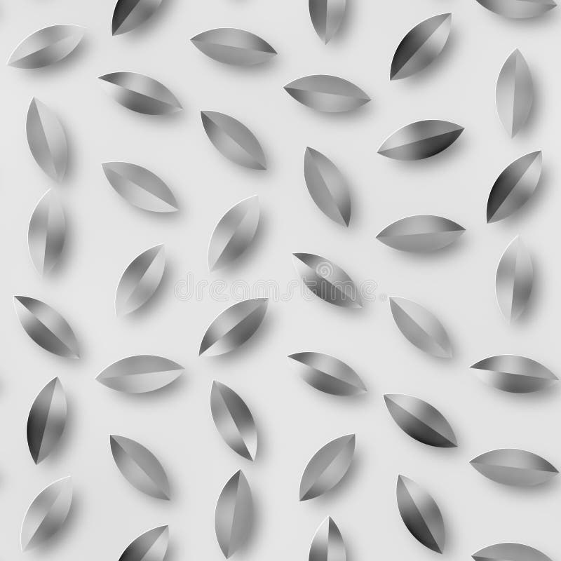 Scattered Geometric Shaded Shapes. Abstract Seamless Monochrome Pattern ...