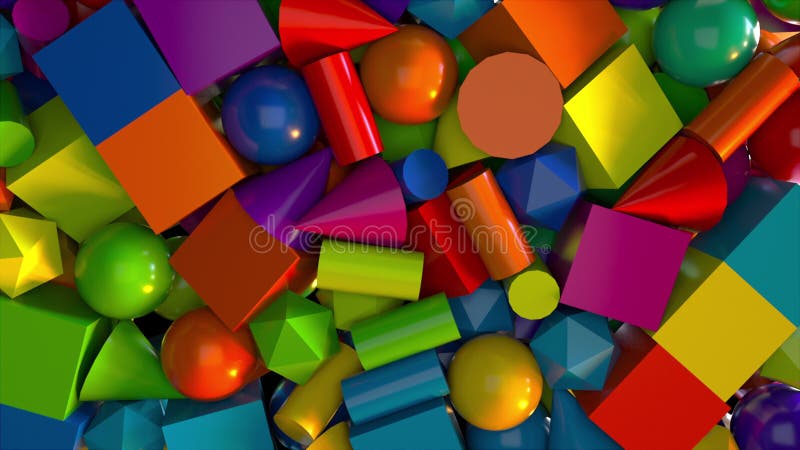Scattered Geometric Shapes Abstract Background. Stock Video - Video of ...