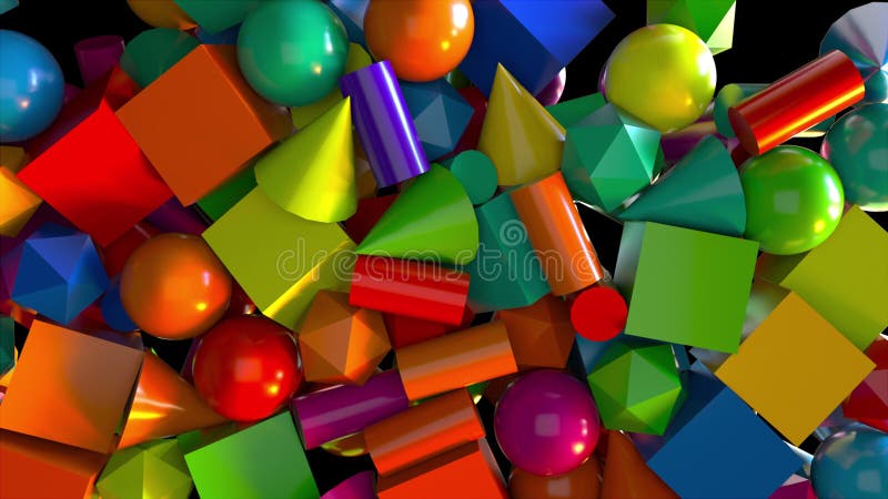 Scattered Geometric Shapes Abstract Background. Stock Illustration ...