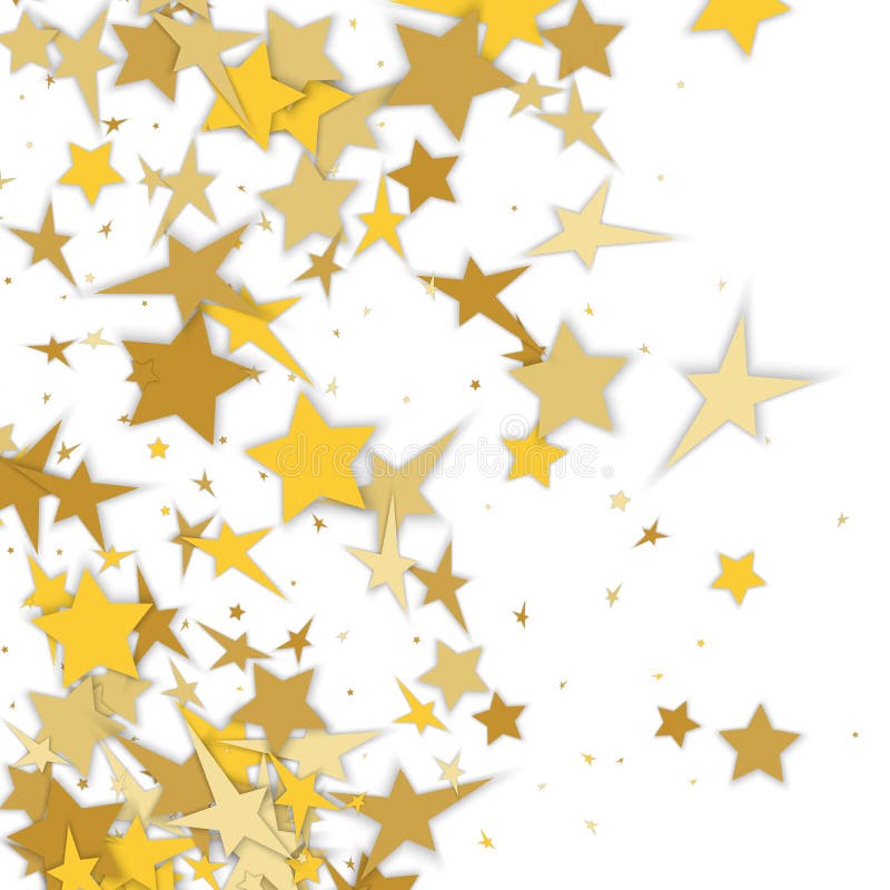 Scattered Glittering Stars Confetti Isolated on White Background Stock ...