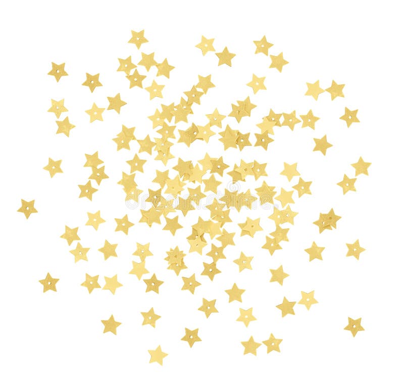 Scattered Gold Star Shape Confetti Borders Stock Image - Image of ...