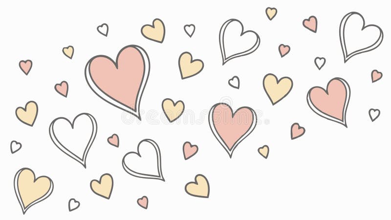Scattered Hearts Pattern, Love and Affectionate Motif Background ...