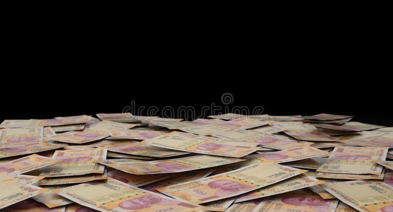 Scattered Indian Rupee Banknote Pile Stock Illustration - Illustration ...