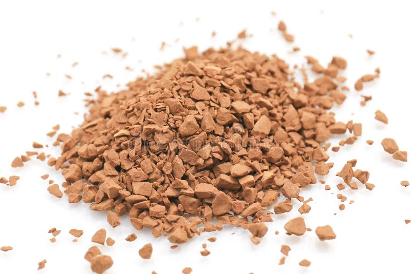 Scattered Instant Coffee Isolated on White Stock Image - Image of dark ...