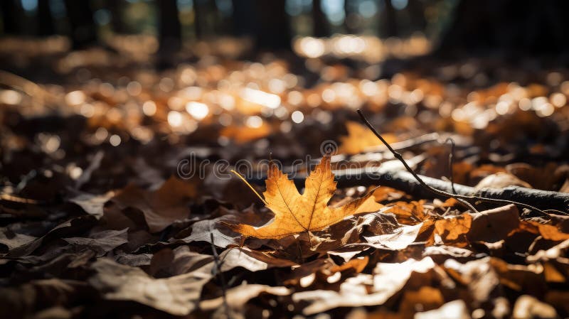 Scattered Leaf and Dot Pattern Stock Illustration - Illustration of ...