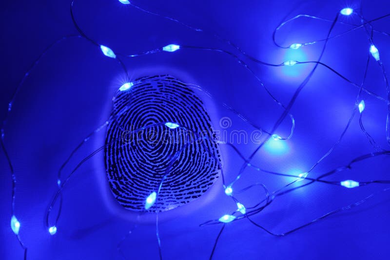Scattered Lights Fingerprint Blue Stock Photo - Image of capital ...
