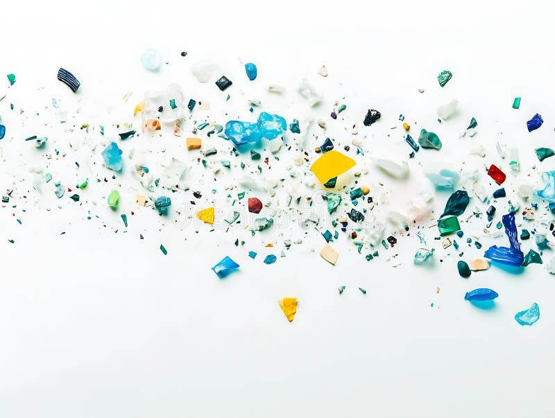 Scattered Microplastics on White Background Stock Illustration ...