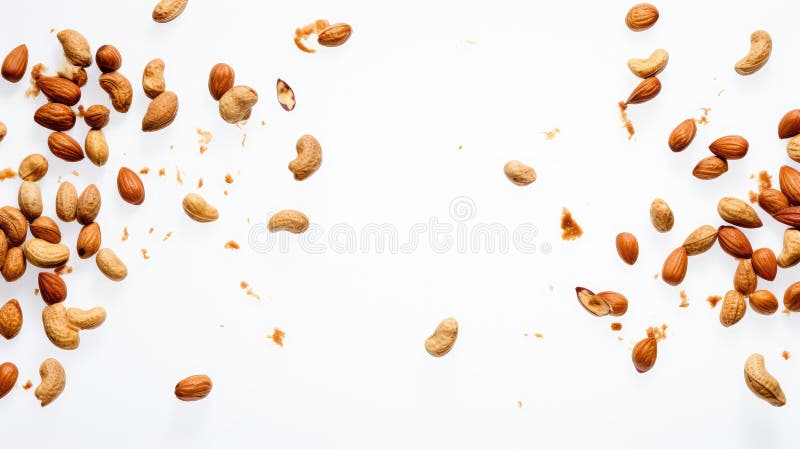 Scattered peanuts on white stock illustration. Illustration of peanuts ...