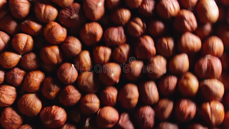 Scattered Shelled Walnuts - Top View, Rotating. Turning Walnut ...