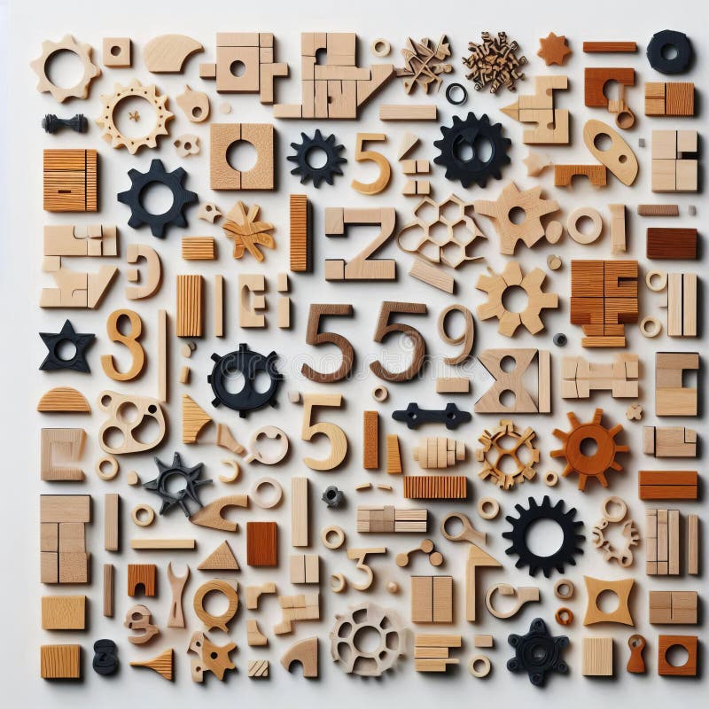 Scattered Pieces Top View with Pieces Arranged in a Structured Stock ...