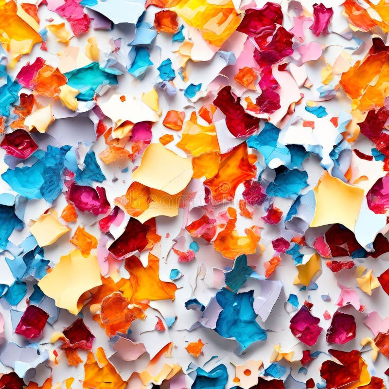 Scattered Pieces Top View with Pieces Distributed in an Explosi Stock ...