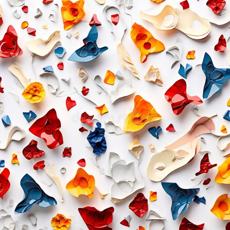 Scattered Pieces Top View with Pieces Distributed in a Symphon Stock ...