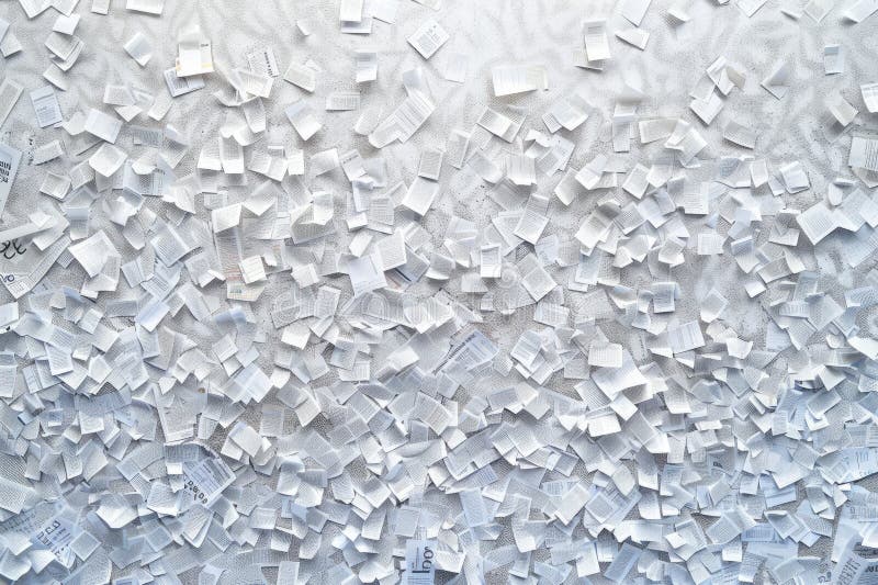 A Scattered Pile of Torn Newspapers is Resting on a Table Stock Image ...