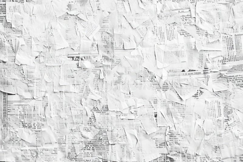 A Scattered Pile of Torn Newspapers is Resting on a Table Stock Photo ...