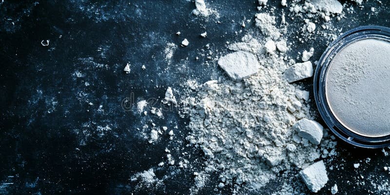Scattered Powder on a Dark Background Creating a Textured Abstract ...
