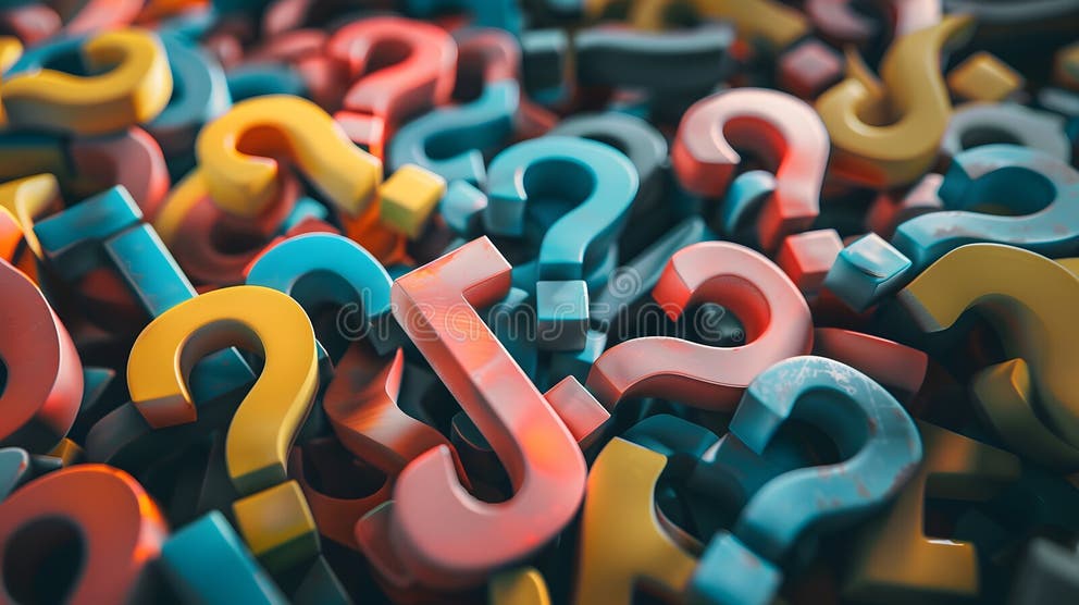 Scattered Question Marks with Space for Answers Throughout Stock ...