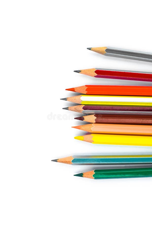 Row of crayons in line stock photo. Image of copy, concepts - 181092568