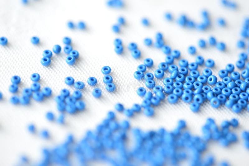 Scattered Seed Beads of Blue Color Stock Photo - Image of blue ...