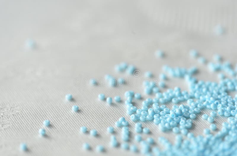 Scattered Seed Beads of Light Blue Color Stock Photo - Image of bright ...