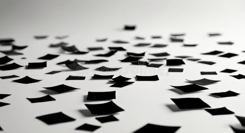 Scattered Shadows. an Abstract Composition of Black Paper Shapes on ...