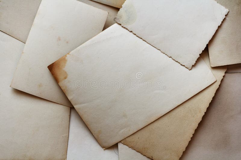 Scattered Sheets of Old Paper for Background Stock Photo - Image of ...