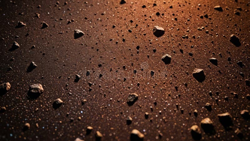 Scattered Small Rocks on a Dark Textured Surface with Warm Lighting ...