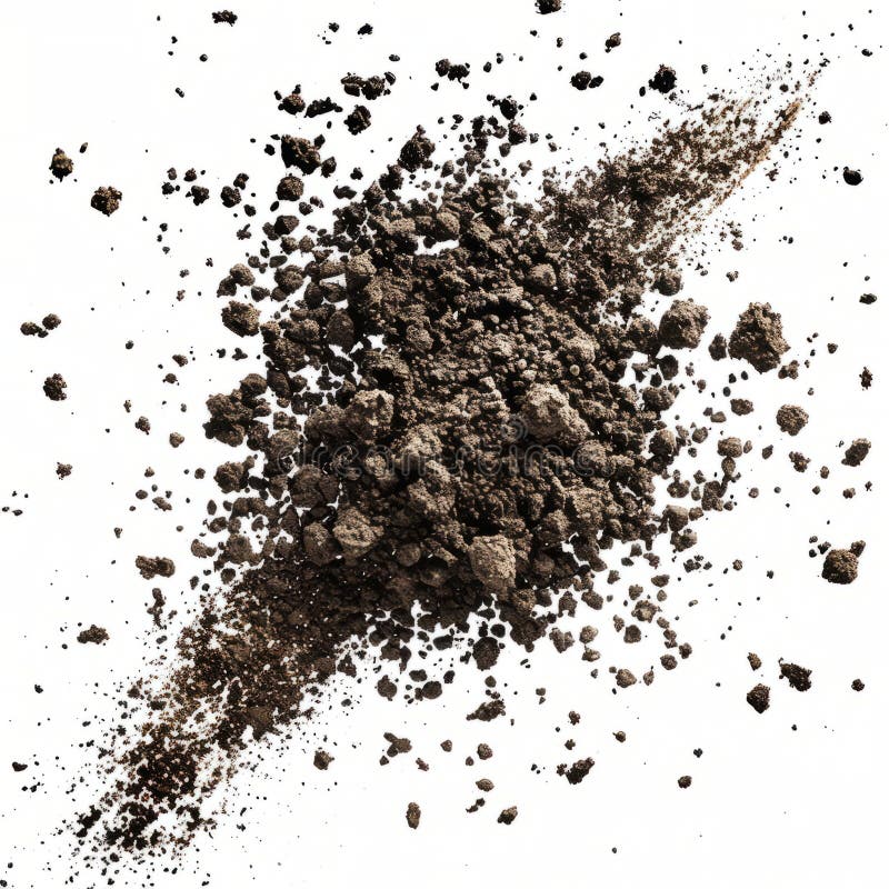 Scattered Soil Particles Forming a Starburst Pattern in Mid-air, Set ...