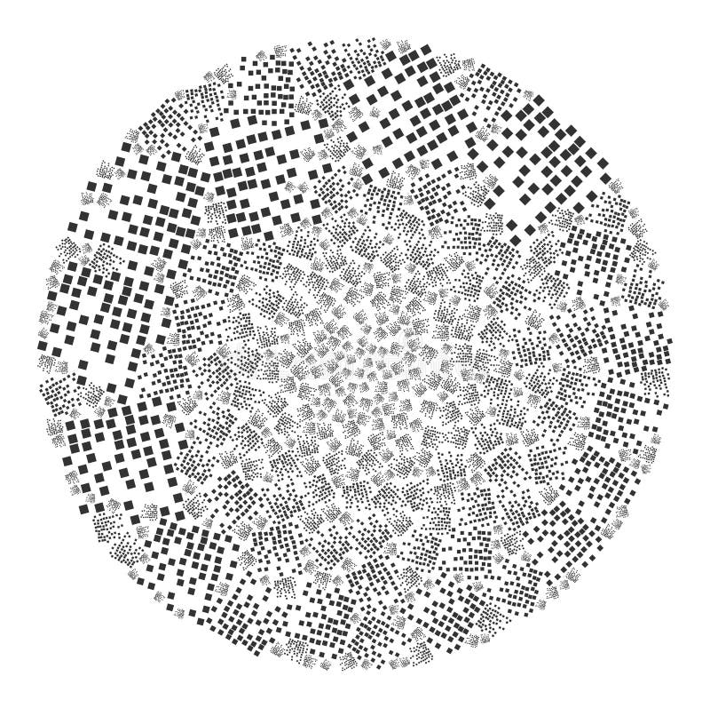 Scattered Square Particles Icon Spheric Cluster Collage Stock Vector ...