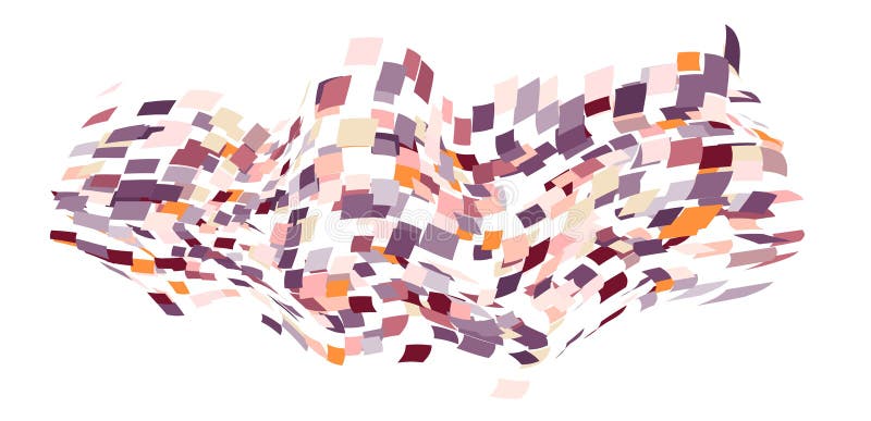 Scattered Square Particles Ornament. Mosaic Flight Wind. Windy ...