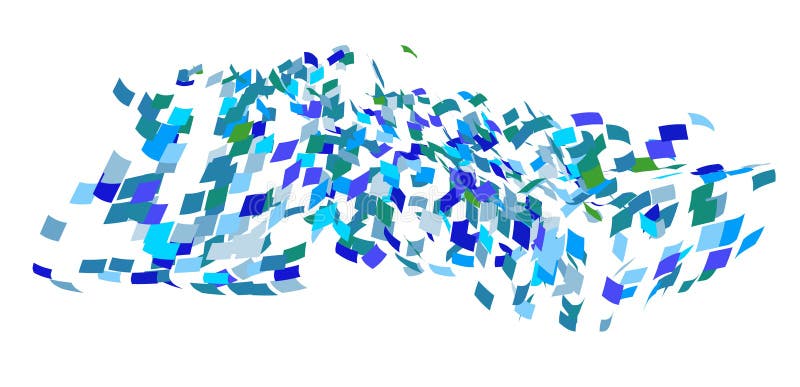 Scattered Square Particles Ornament. Mosaic Flight Wind. Windy ...