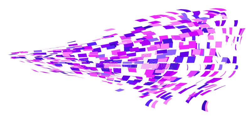 Scattered Square Particles Ornament. Mosaic Flight Wind. Windy ...