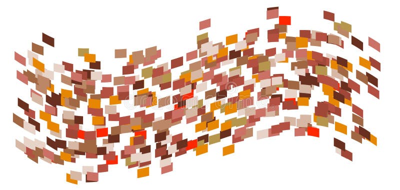 Scattered Square Particles Ornament. Mosaic Flight Wind. Windy ...