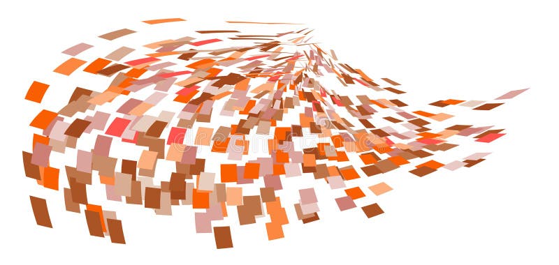 Scattered Square Particles Ornament. Mosaic Flight Wind. Windy ...