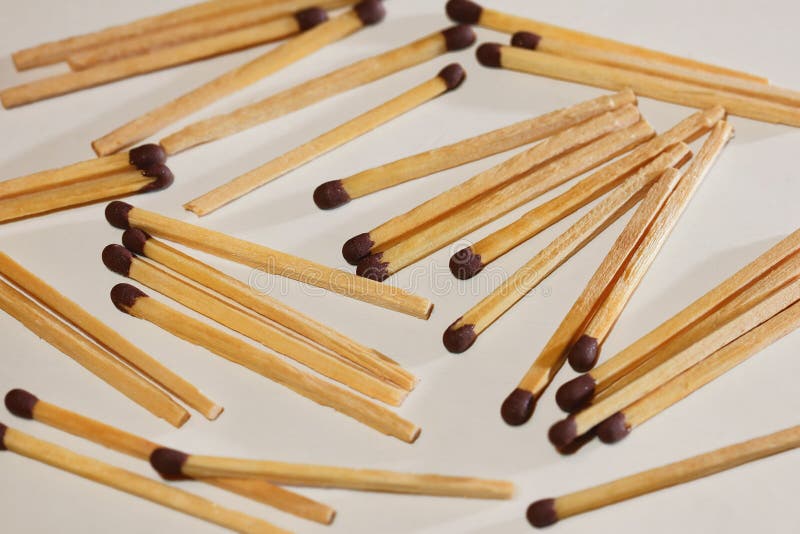 Scattered on the Table Matches. Stock Image - Image of flare, ignition ...