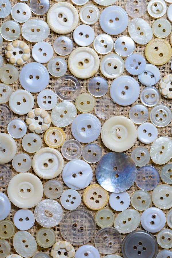 Scattered on Textile Buttons Stock Image - Image of hobby, dressmaking ...