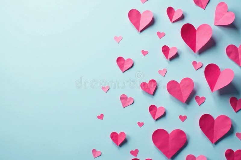 Scattered Tiny Pink Paper Hearts Forming a Whimsical Overlay, Pattern ...