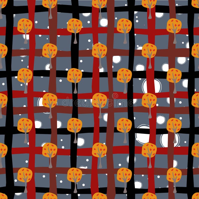 Scattered Trees. Tree Landscape Seamless Background Stock Illustration ...