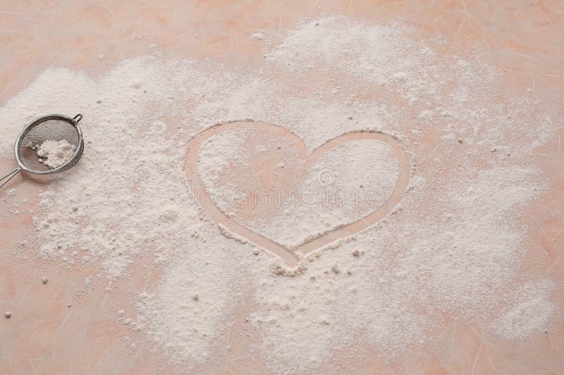 Flour Scattered on the Table Top View Stock Image - Image of powder ...