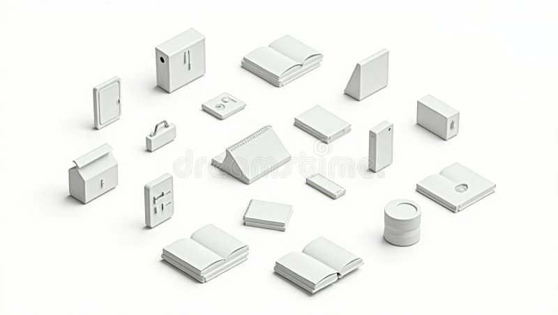 Minimalist White Objects stock illustration. Illustration of modern ...