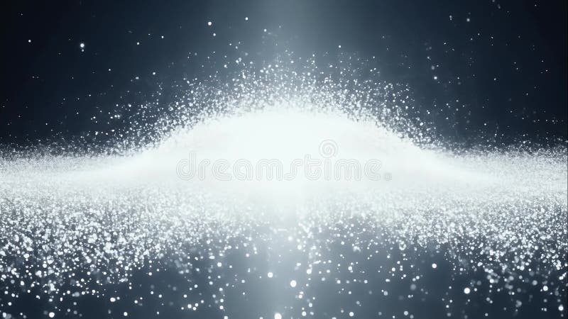 Scattered White Particles Blinking in a Rhythmic Pulse Against a Dark ...