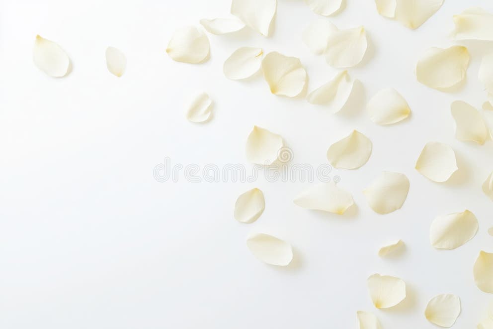 Scattered White Rose Petals on Light Background - Elegance and ...