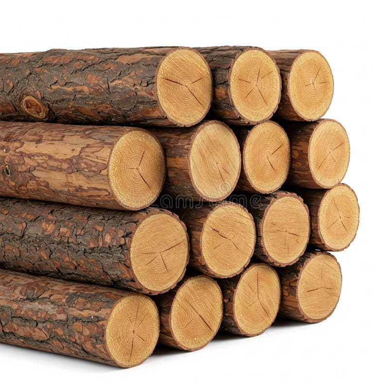 Scattered Wooden Blocks. Firewood Isolated on White Background Stock ...