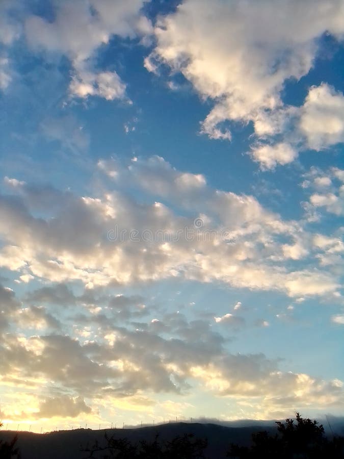 Morning Yellow Clouds with the Sunrise, September 2022 in Kenya Stock ...