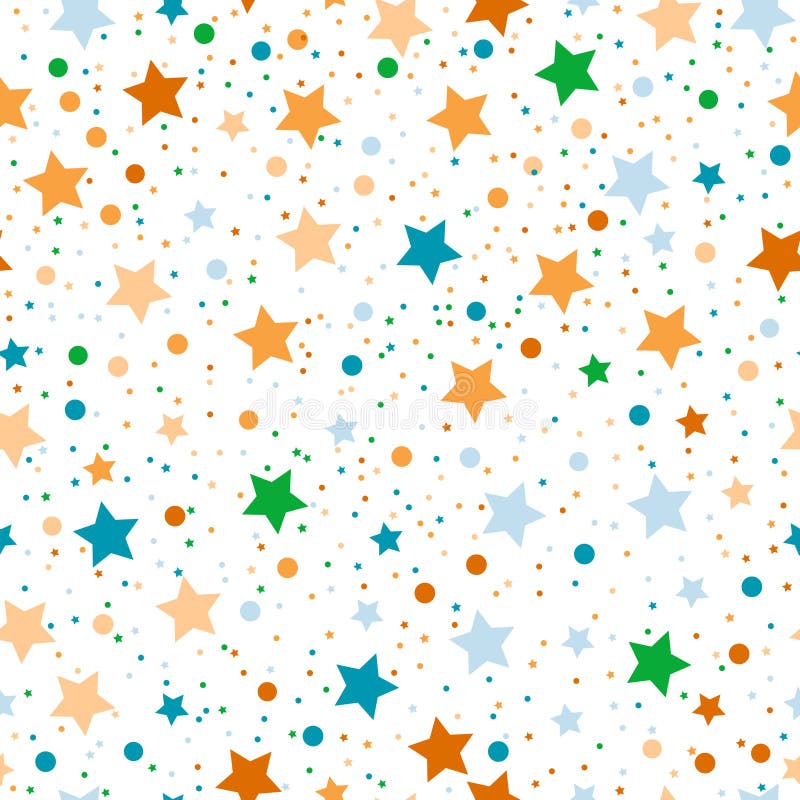 A Scattering of Colored Stars. Seamless Color Pattern Stock Vector ...