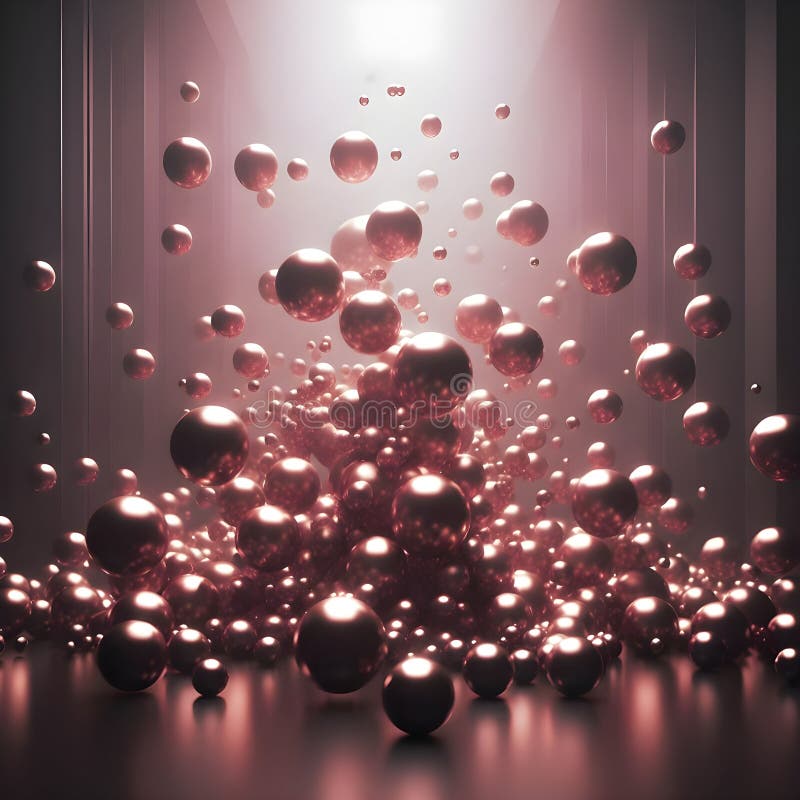 A Scattering of Copper Balls in Copper-pink Tones, Generative AI Stock ...