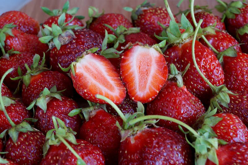 Scattering of Dark Red Strawberry Stock Image - Image of natural, fresh ...